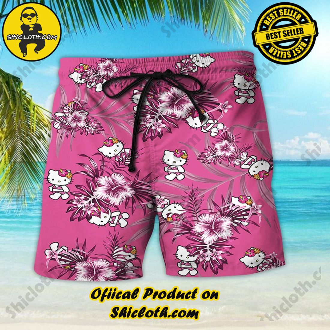 Hello Kitty Floral Aloha Pink Hawaiian Shirt - Shicloth