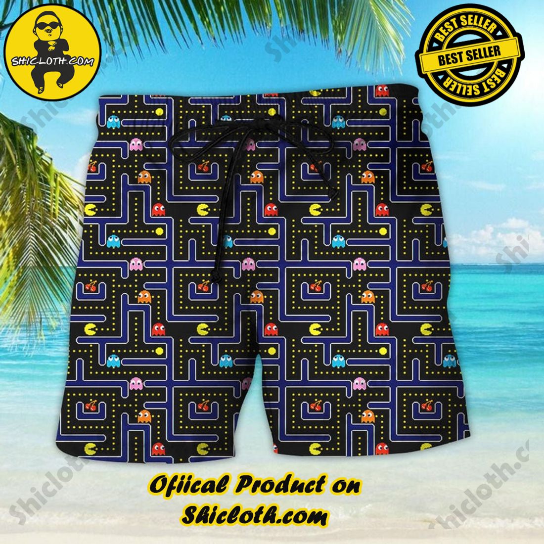 Pacman Black Hawaiian Shirt - Shicloth