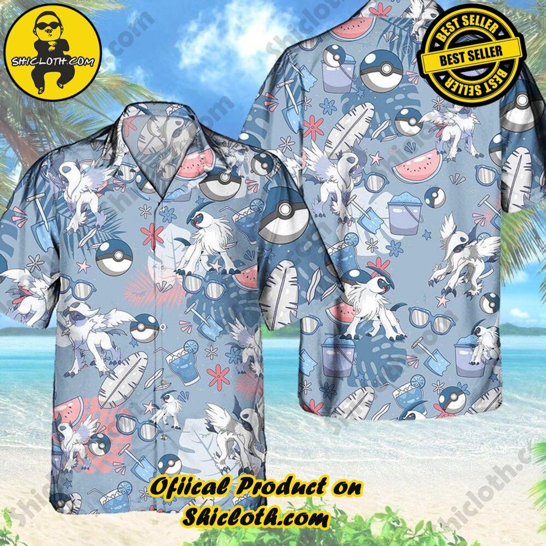 Pokemon Absol Aloha Hawaiian Shirt - Shicloth