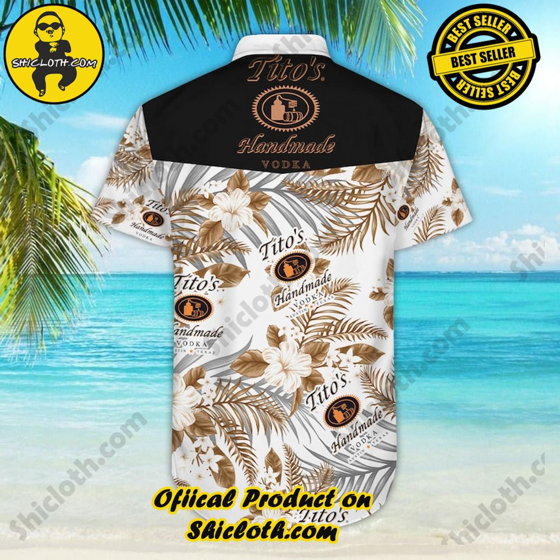 Titos Handmade Vodka Floral Aloha Hawaiian Shirt Shicloth