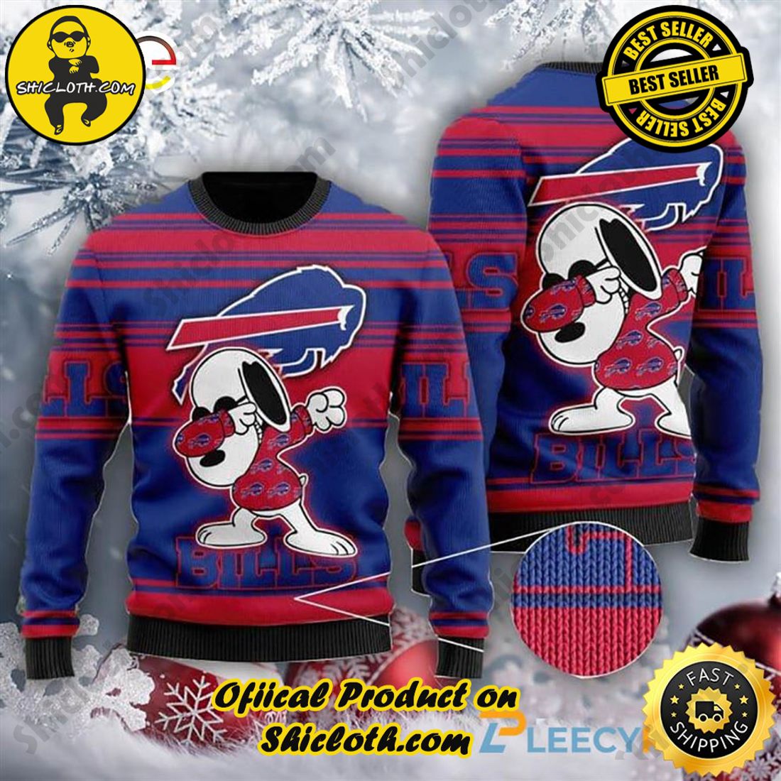 Buffalo Bills Snoopy And Woodstock Christmas Ugly Sweater Shicloth