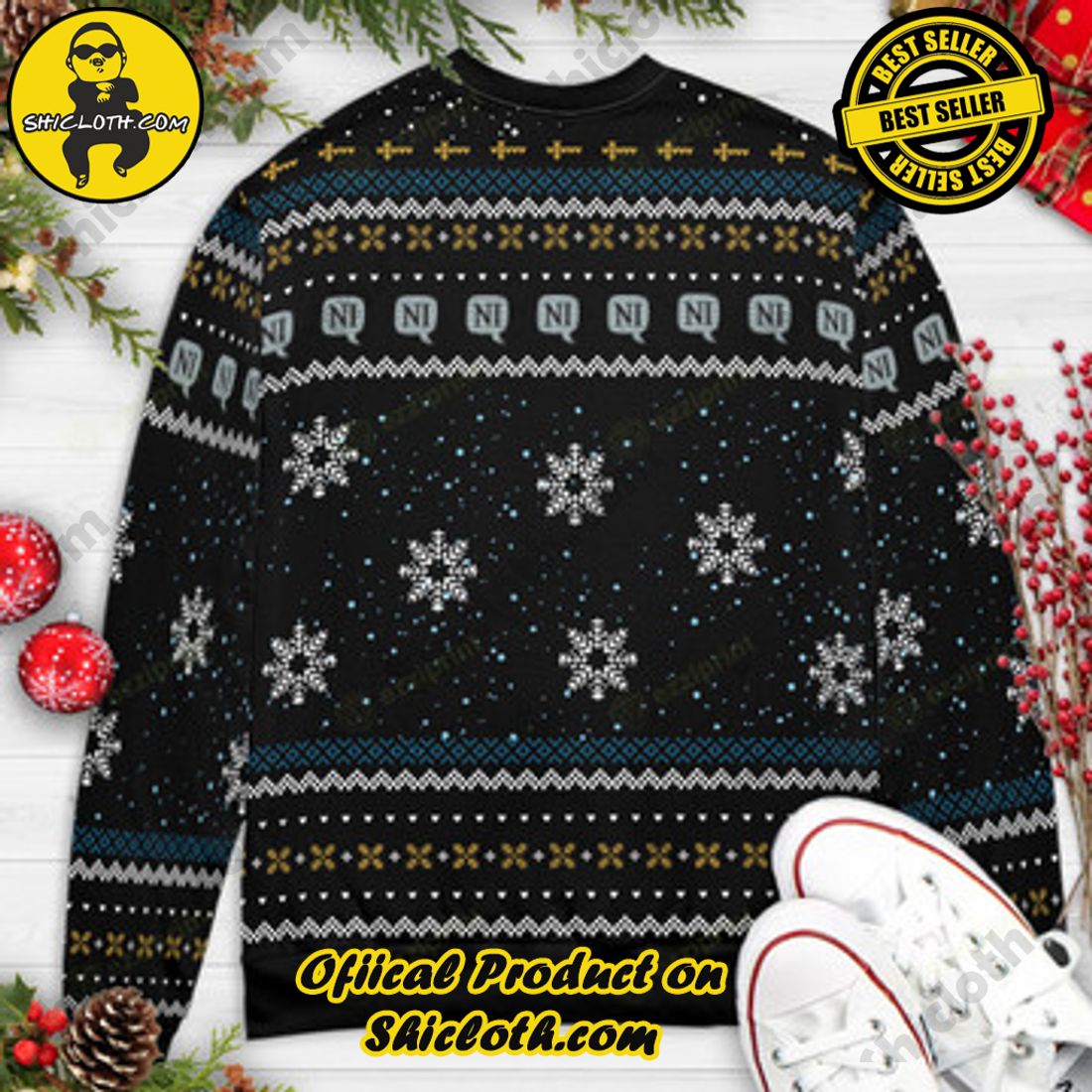 Merry Christmas Happy Ni Year The Knights Who Say Ni Monty Python Ugly Christmas Sweaters Shicloth