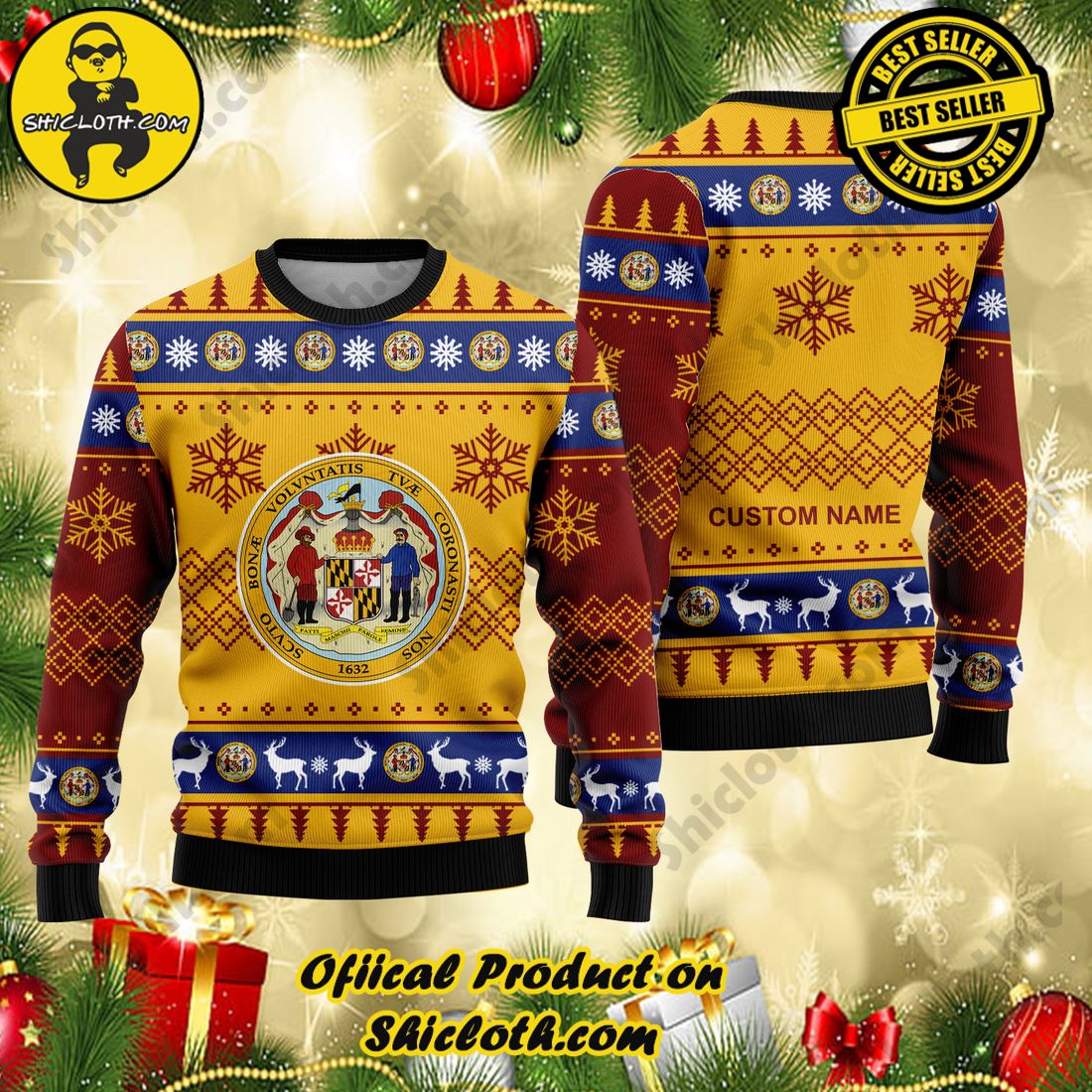 Personalized Name Maryland Christmas Ugly Sweaters Shicloth Personalized Name Maryland Christmas Ugly Sweaters Shicloth