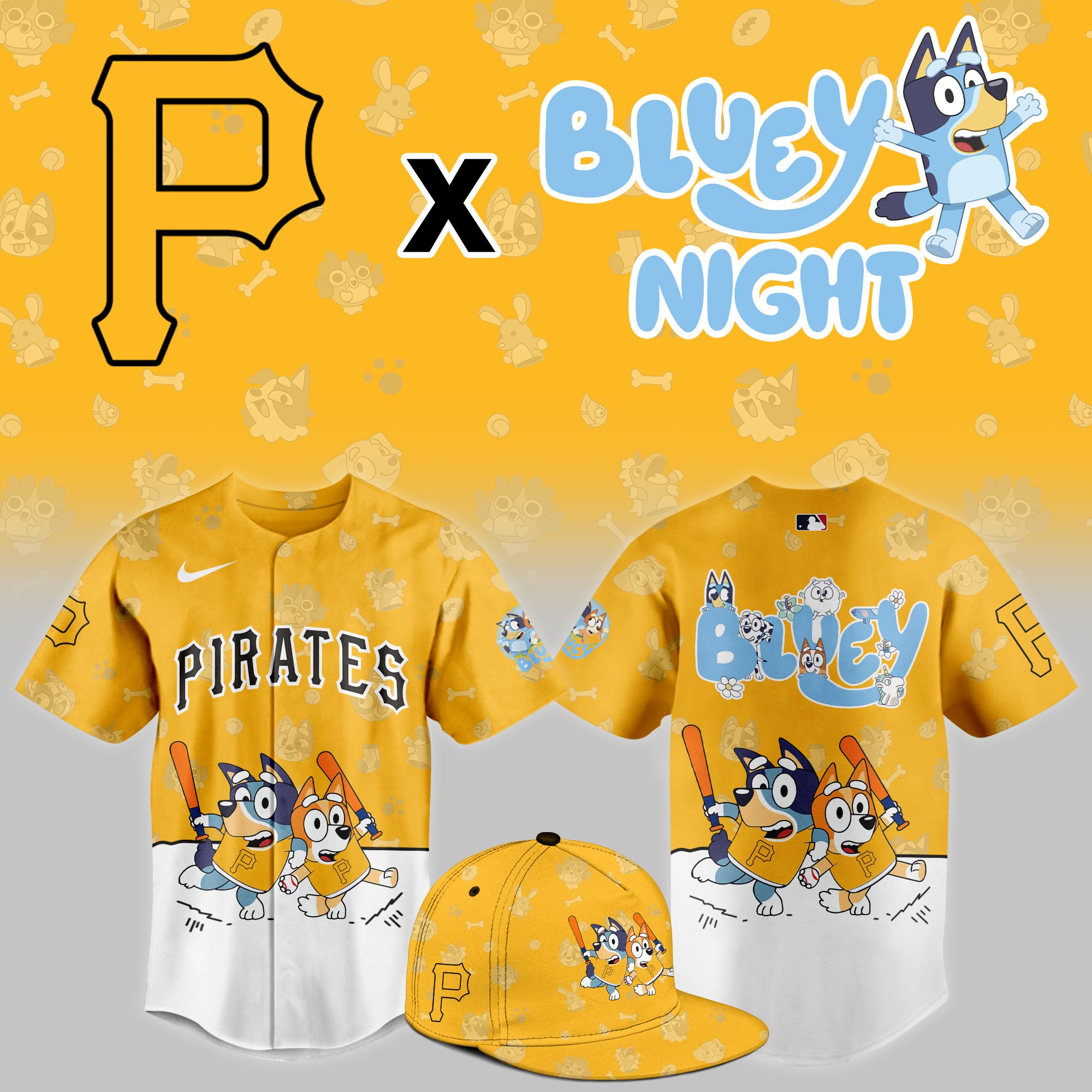 Best Seller Pittsburgh Pirates MLB x Bluey Night Jersey
