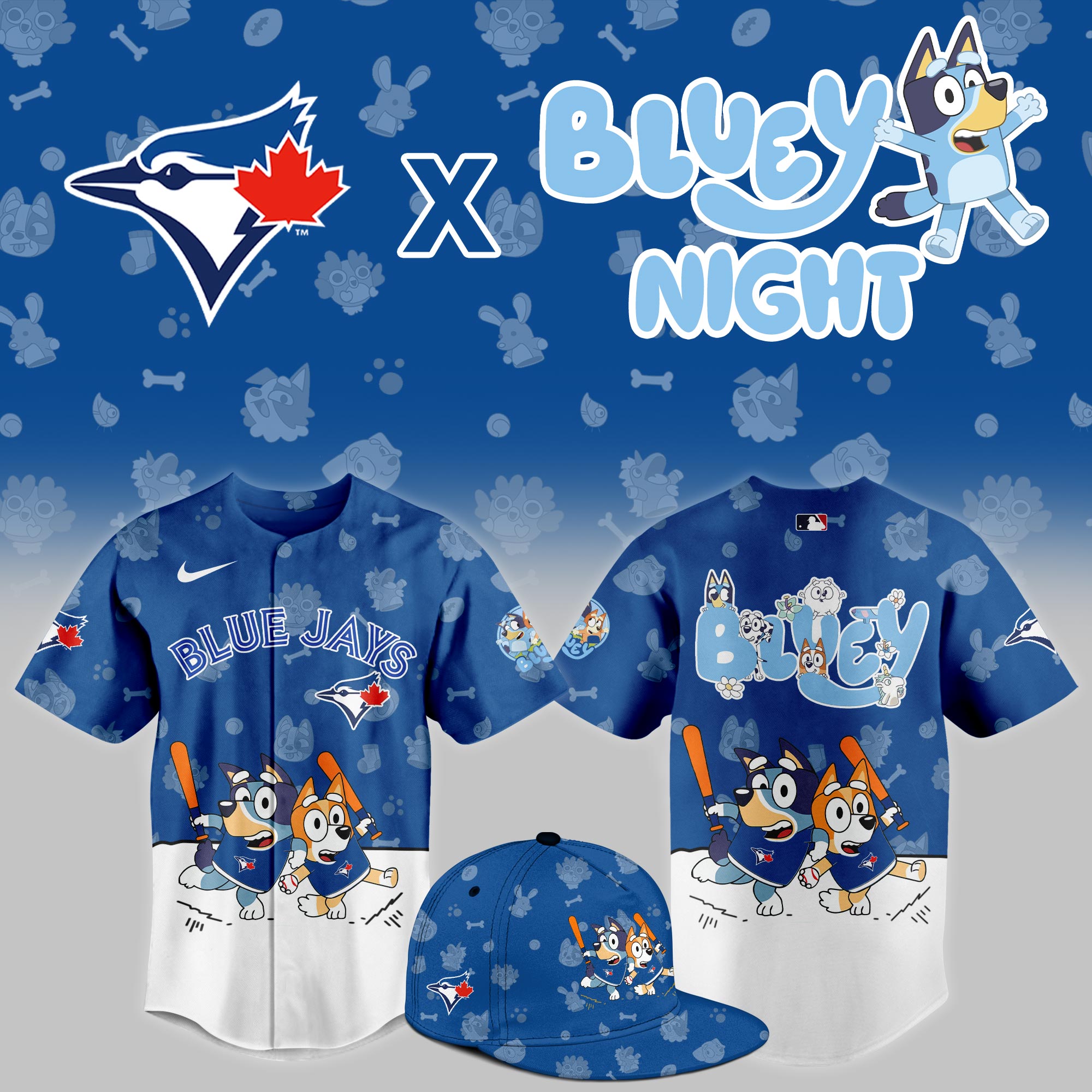 Best Seller Toronto Blue Jays MLB x Bluey Night Jersey