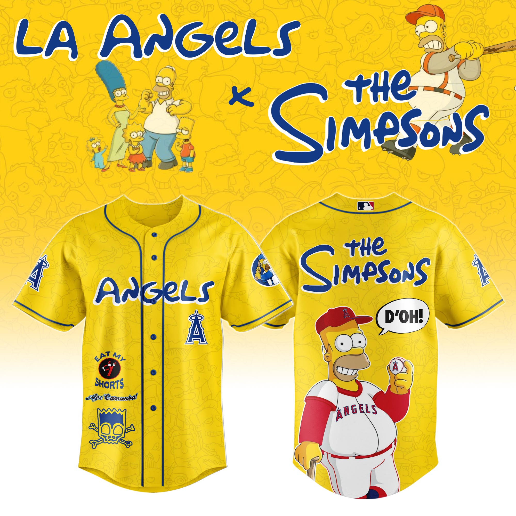 Best Seller The Simpsons mix MLB Los Angeles Angels Jersey
