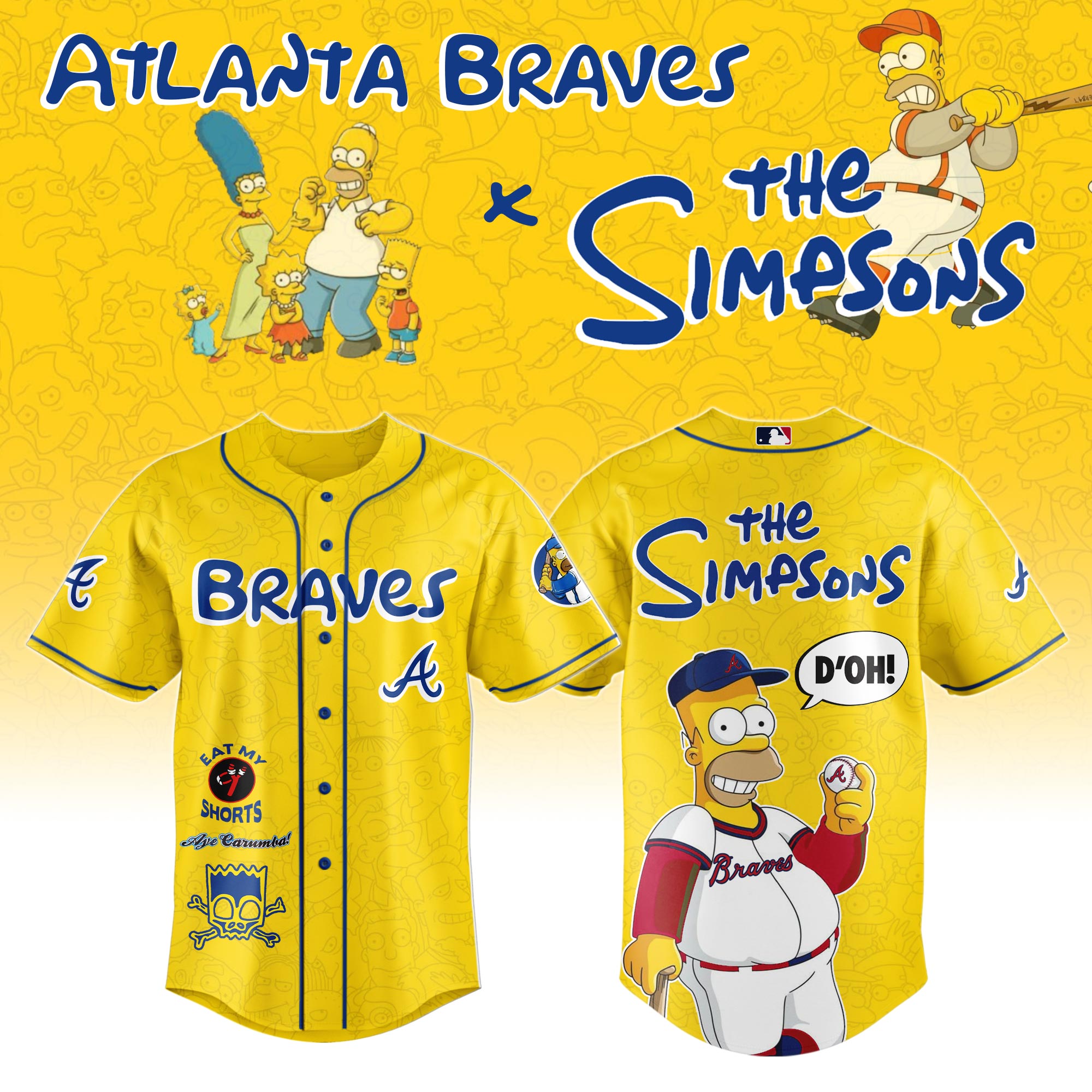 Best Seller The Simpsons mix MLB Atlanta Braves Jersey