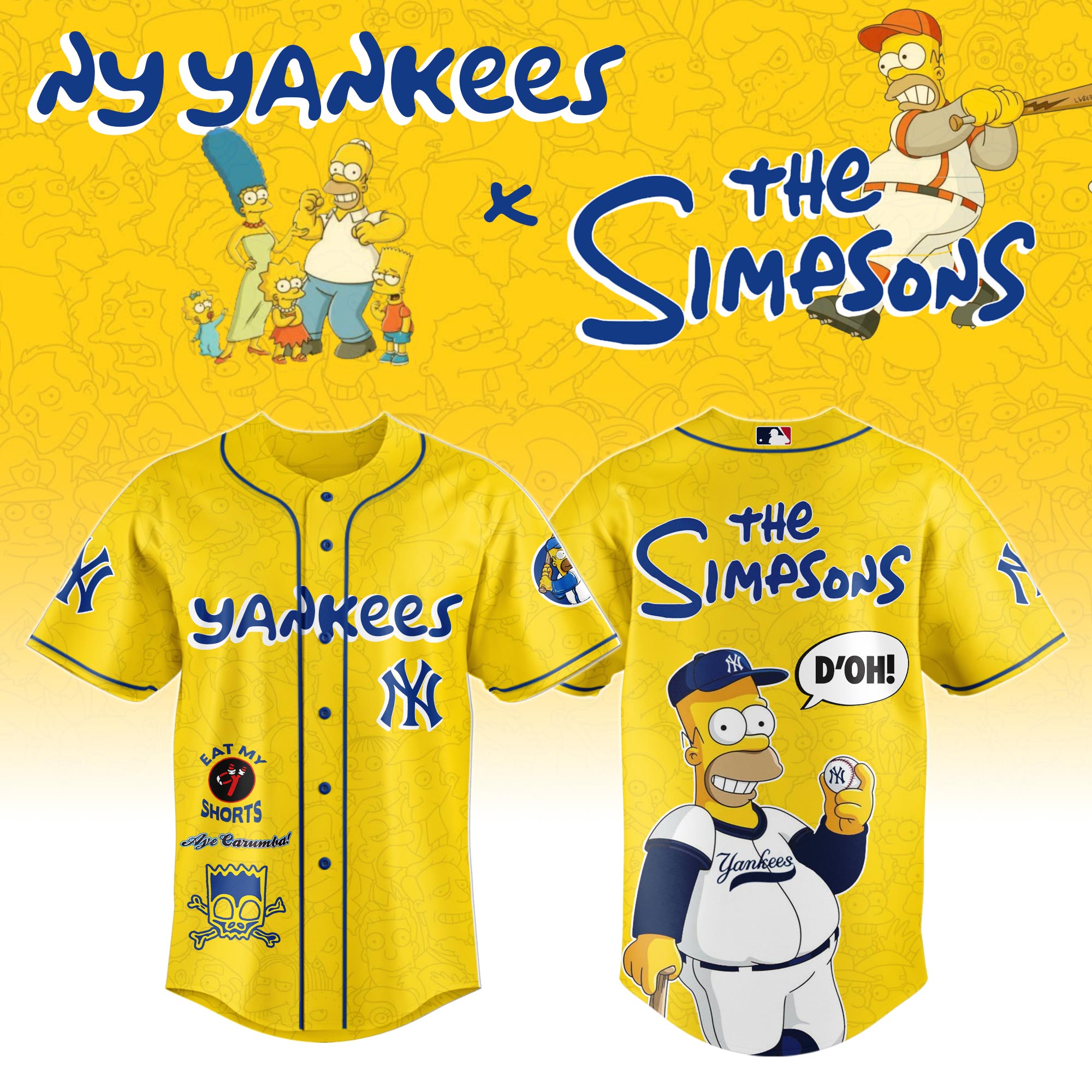 Best Seller The Simpsons mix MLB New York Yankees Jersey