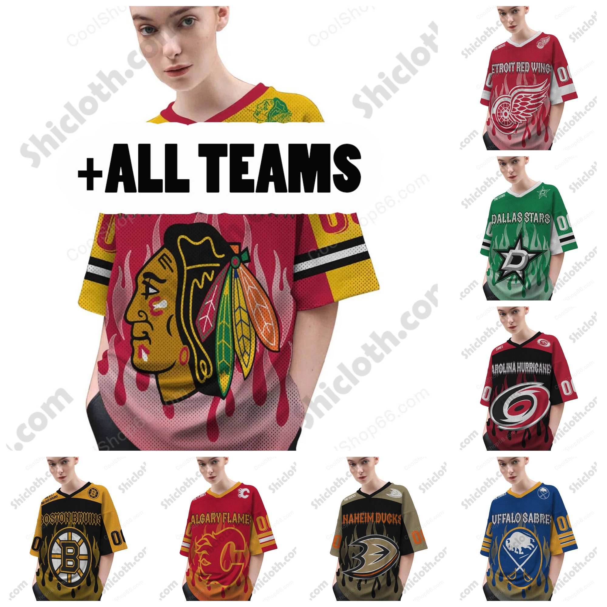 Custom NHL Teams Mesh Jersey - Shicloth