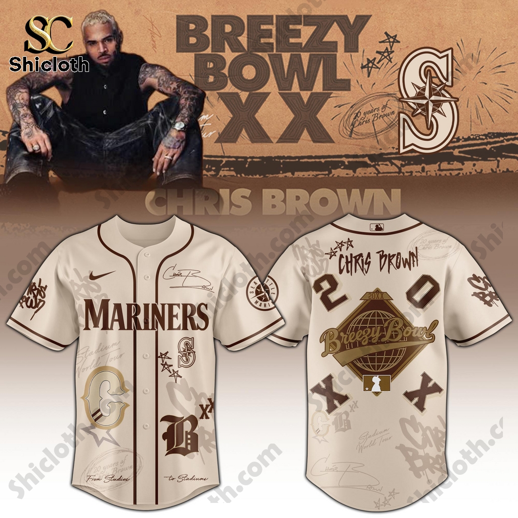 Seattle Mariners Chris Brown Breezy Bowl XX Tour 2025 Baseball Jersey-Shicloth
