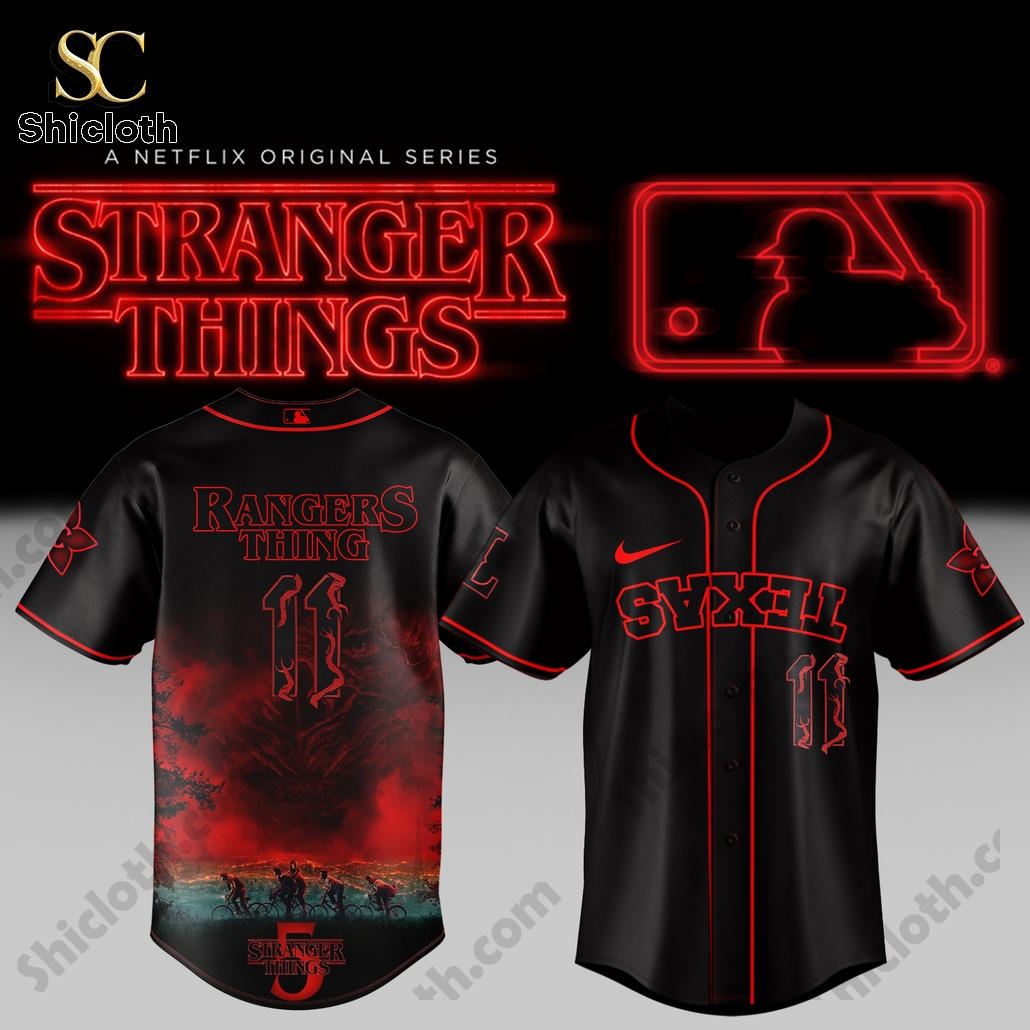 Texas Rangers MLB x Stranger Things 2025 Baseball Jersey-Shicloth