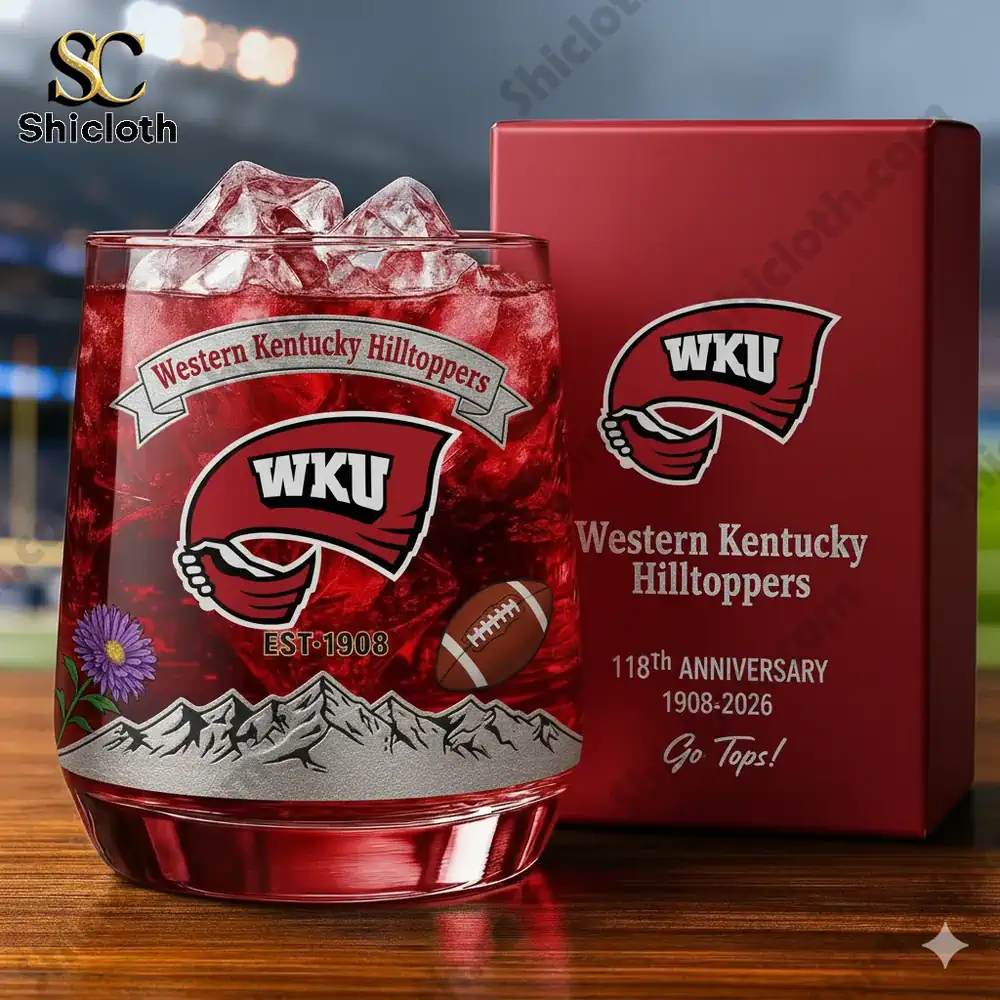 Western Kentucky Hilltoppers football 118th Anniversary Whiskey Glass ...